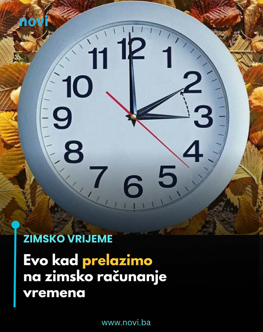Evo kad prelazimo na zimsko računanje vremena